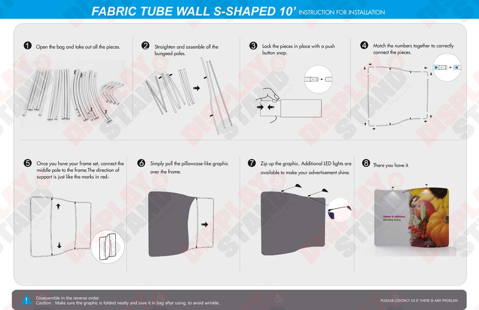Σωληνωτά Πλαίσια για Υφασμα :: Fabric Tube display S Shaped DS-35